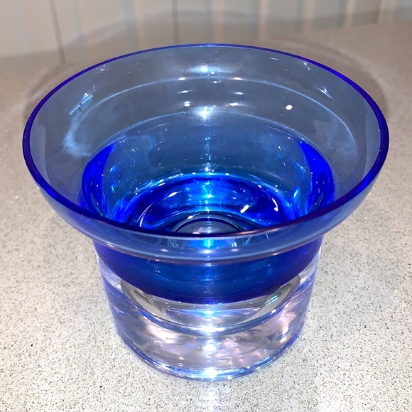 Krosno | Accents | Krosno Crystal Buble Cobalt Blue Candle Holder ...